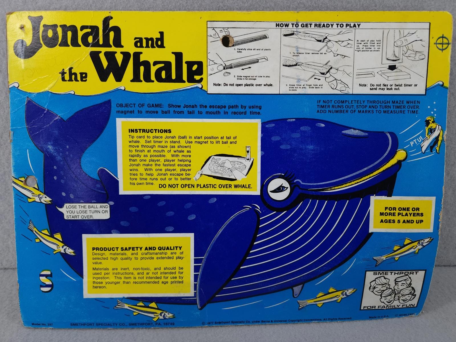 Jonah and the Whale Magnetic Action Maze Game Smethport Complete 1977 ...