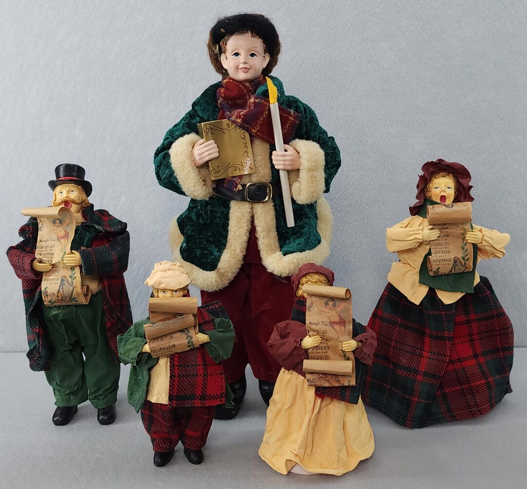 Set of Vintage Caroler Figurines With Sheet Music Holiday Decor 6.5-15 ...