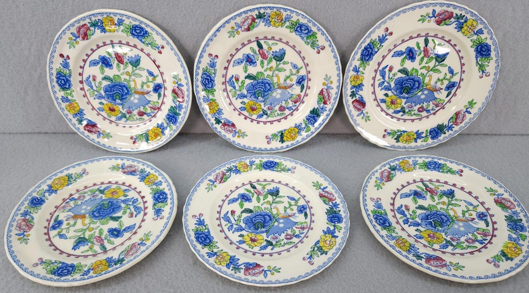 Masons Plantation Colonial 5 3/4 Plates Set of 6 Floral Ironstone ...