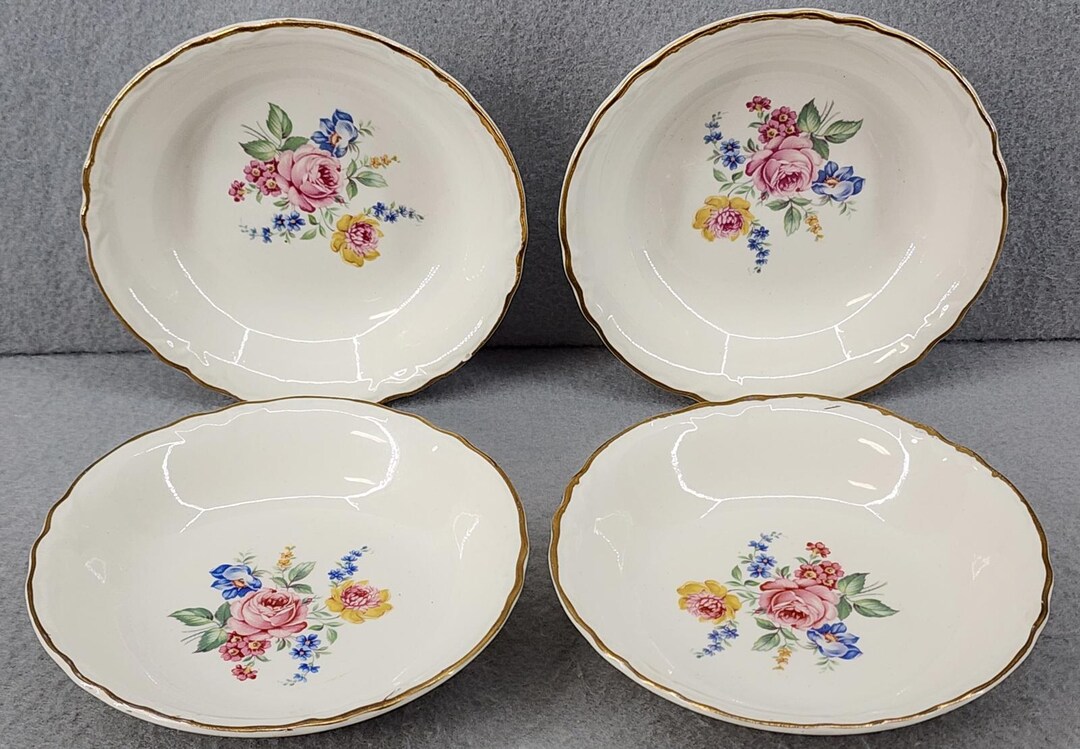 Scio Pottery Hazel 5 Bowls With Gold Trim Lot of 5 Vintage 1940s - Etsy