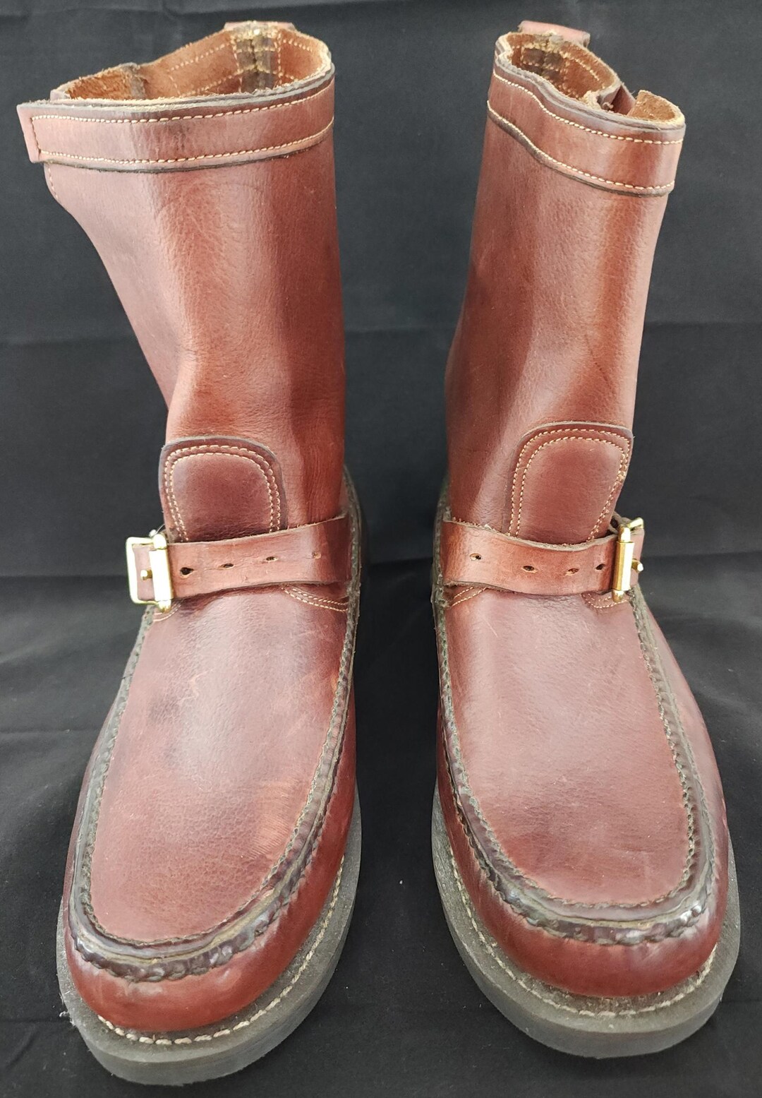 Gokey Bison Classic Leather Hunting Boots With Vibram Soles Mens 10.5D ...