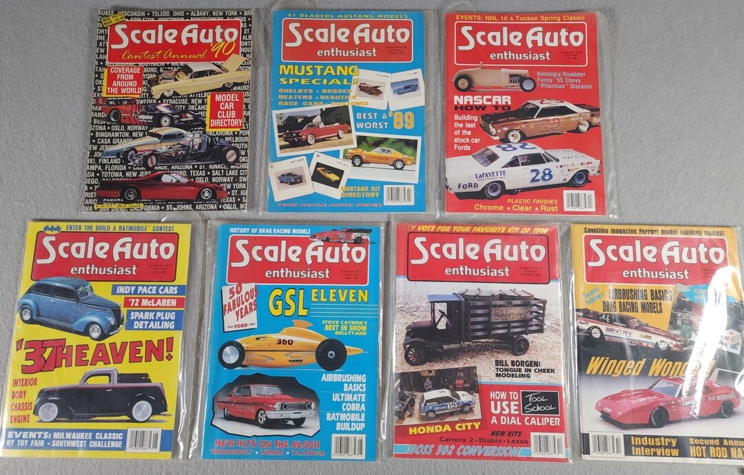 Vintage 1990 Scale Auto Enthusiast Magazine Lot (7 Issues) Model Cars ...