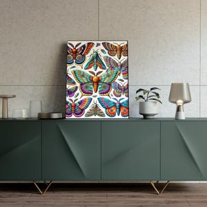 A Colorful Illustration of Various Moths in a Similar Style to Vintage ...