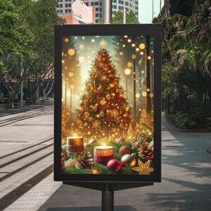 A Magical Christmas Scene in a Forest With a Beautifully Decorated ...