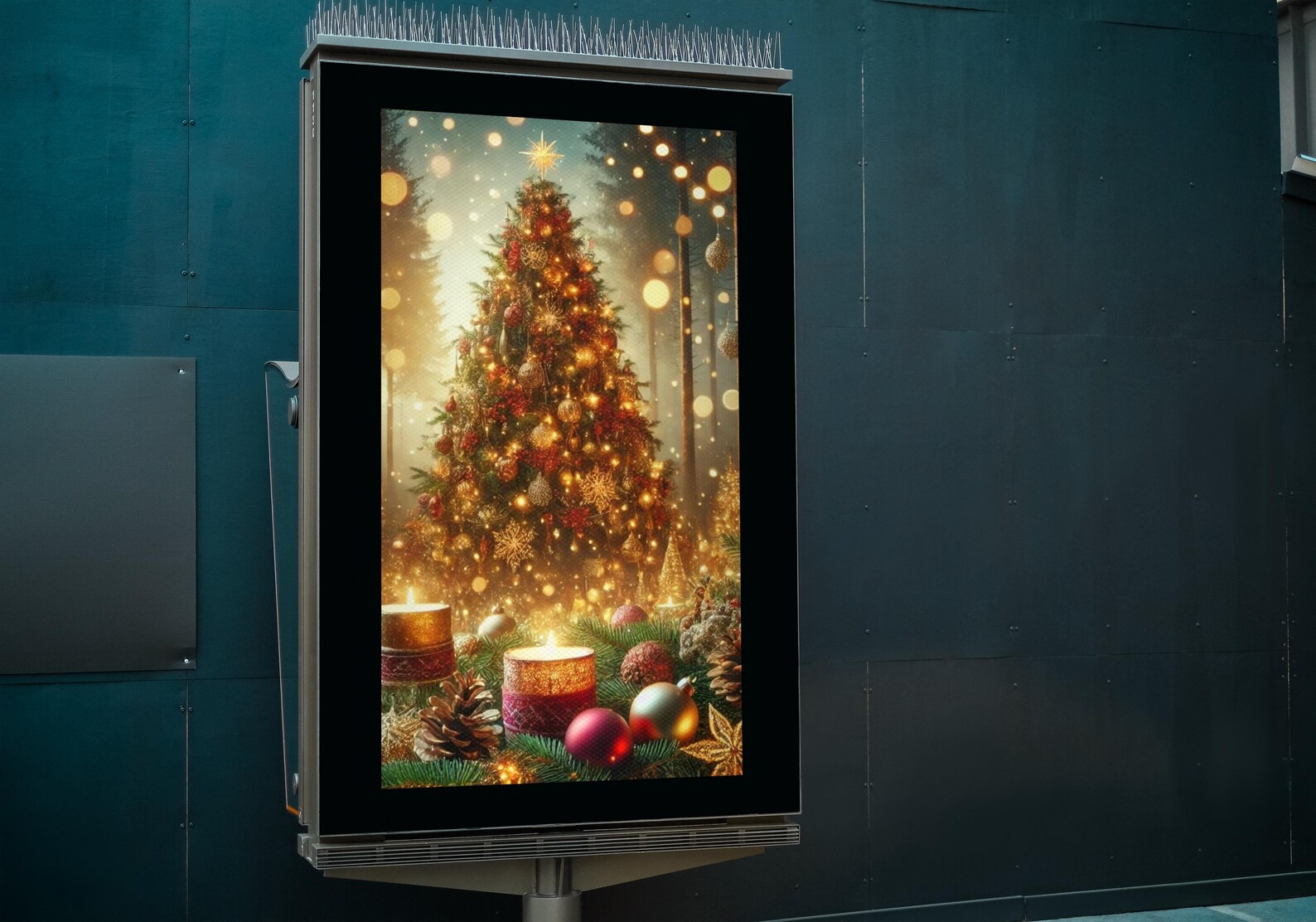 A Magical Christmas Scene in a Forest With a Beautifully Decorated ...