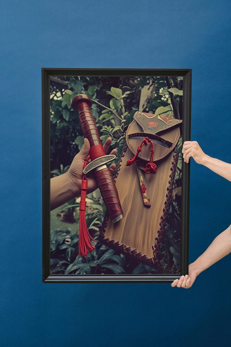 Filipino Bolo Knife, Vintage Wooden Handle With Red Cord Wrap ...