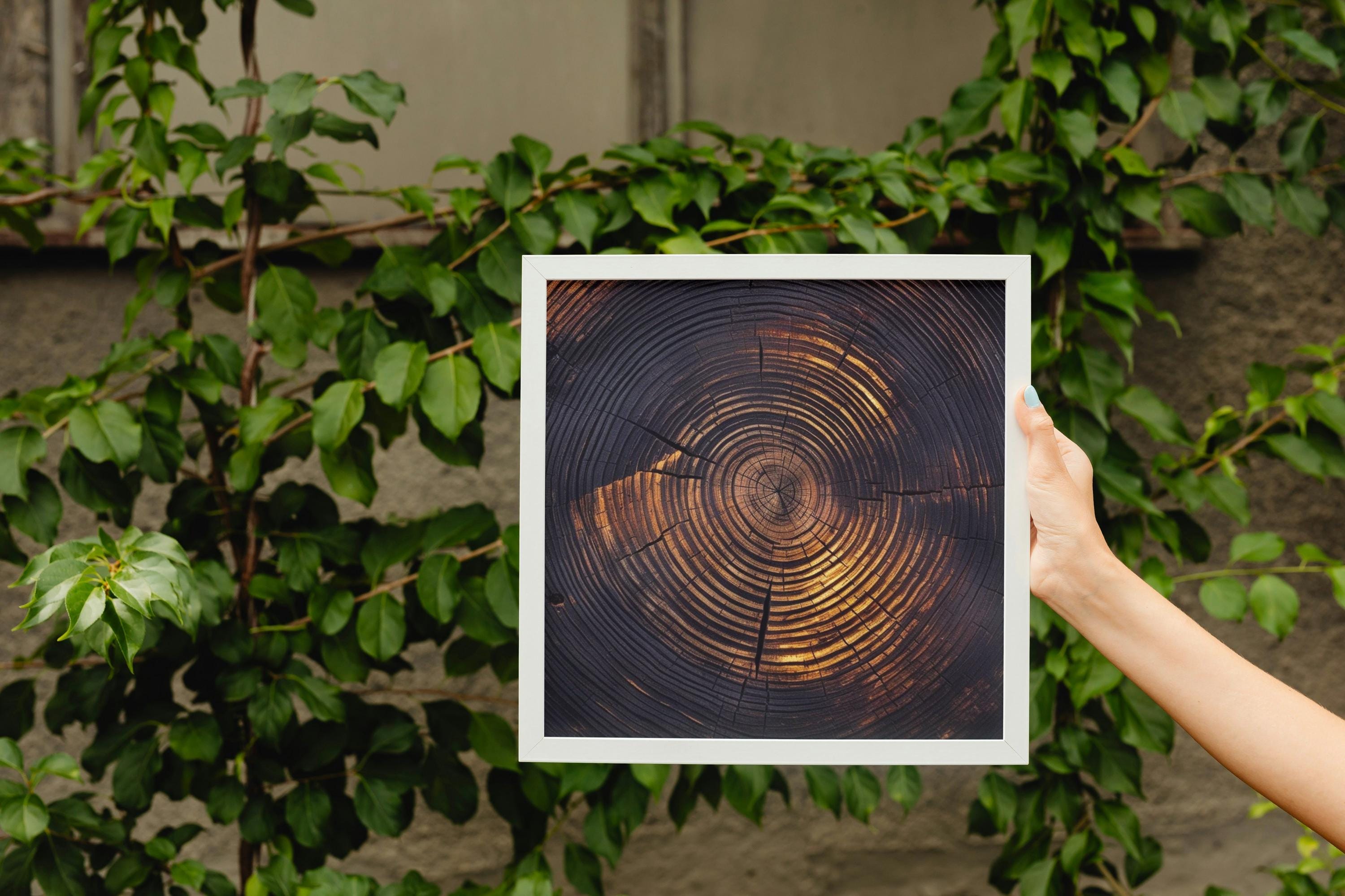 A Detailed Close-up of Tree Rings Showing the Intricate Annual Growth ...