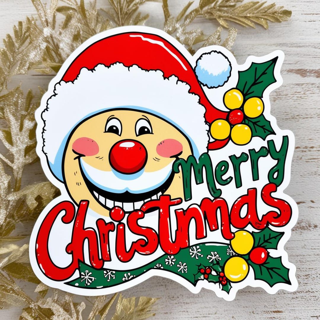 A Christmas-themed Sticker Pack Featuring Various Joyful Designs With ...