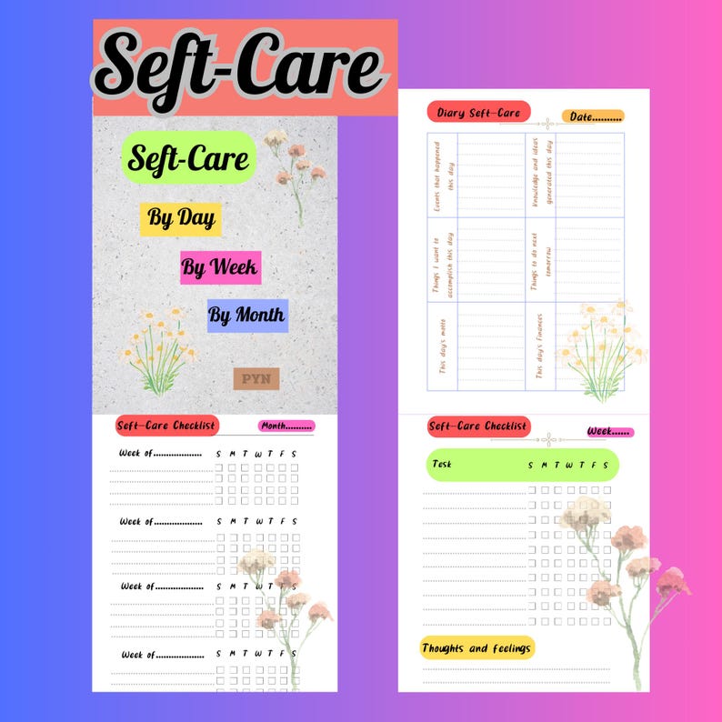 Planner: Self-care Checklist, Mindfulness and Wellness Planner for ...