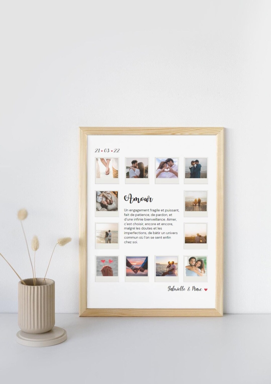 Personalized Photo Frame Mini Polaroids Montage Valentine's Day Gift ...