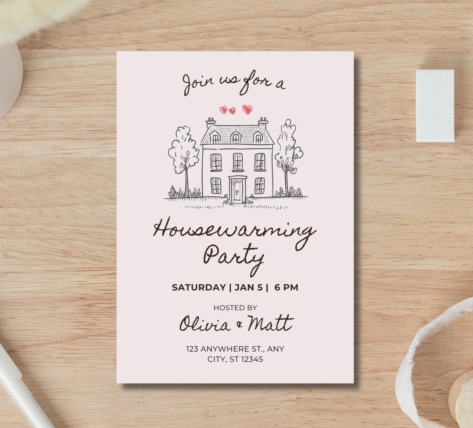 Housewarming Party Invitation Template, Editable House Warming ...