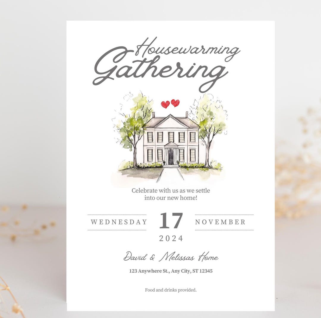 Housewarming Invite Template, Editable House Warming Invitation ...