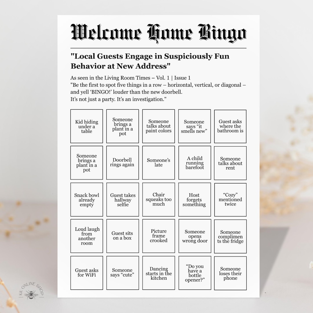 Printable Housewarming Party Games | New Home Game Bundle | Moving ...
