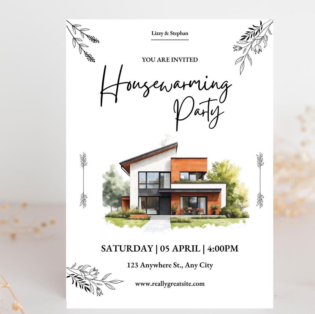 Housewarming Invite Template, Editable House Warming Invitation ...
