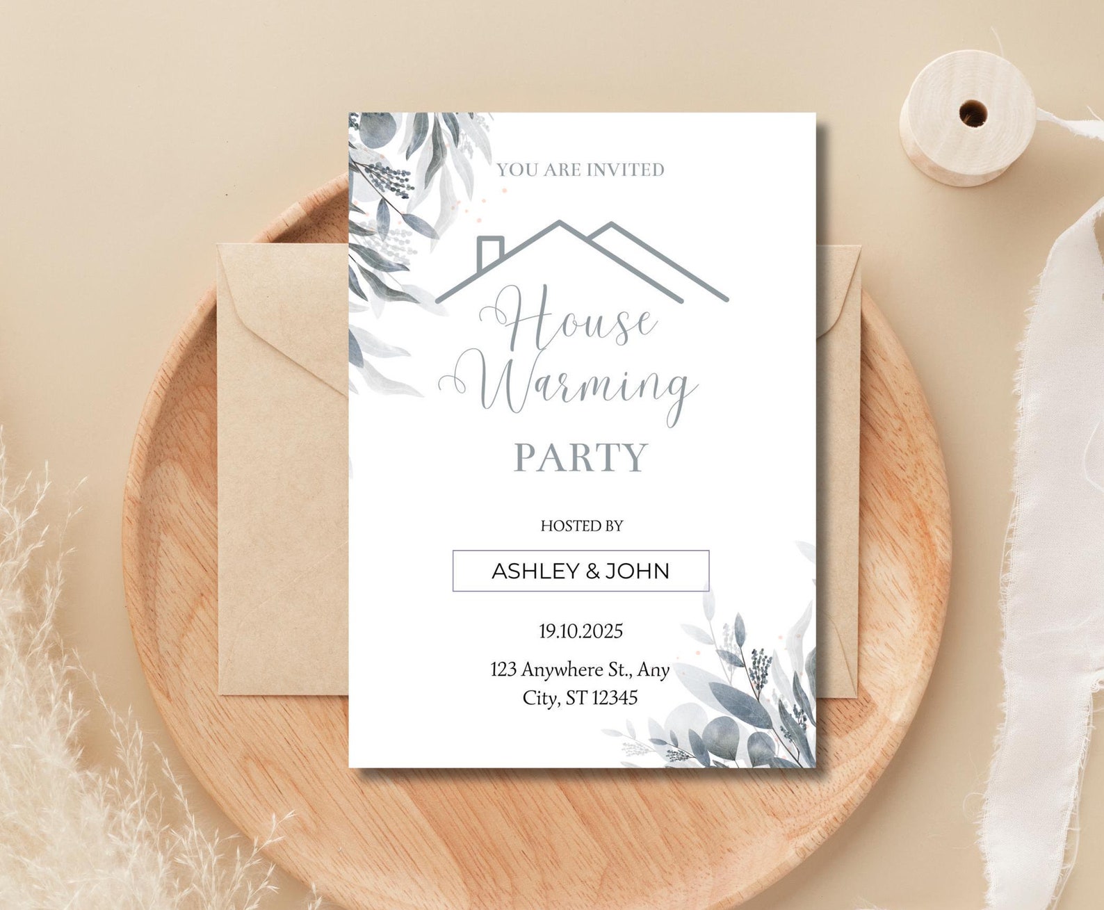 Housewarming Invite Template, Editable House Warming Invitation ...