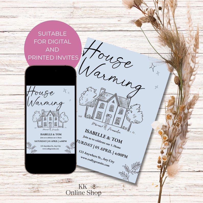 Housewarming Invitation Template. New Home Invitation. Housewarming ...