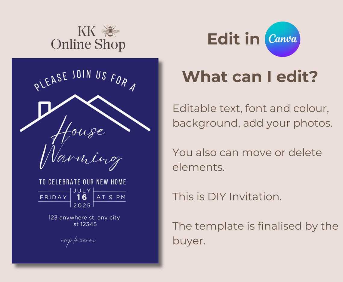 Housewarming Invite Template, Digital House Warming Invitation Video ...