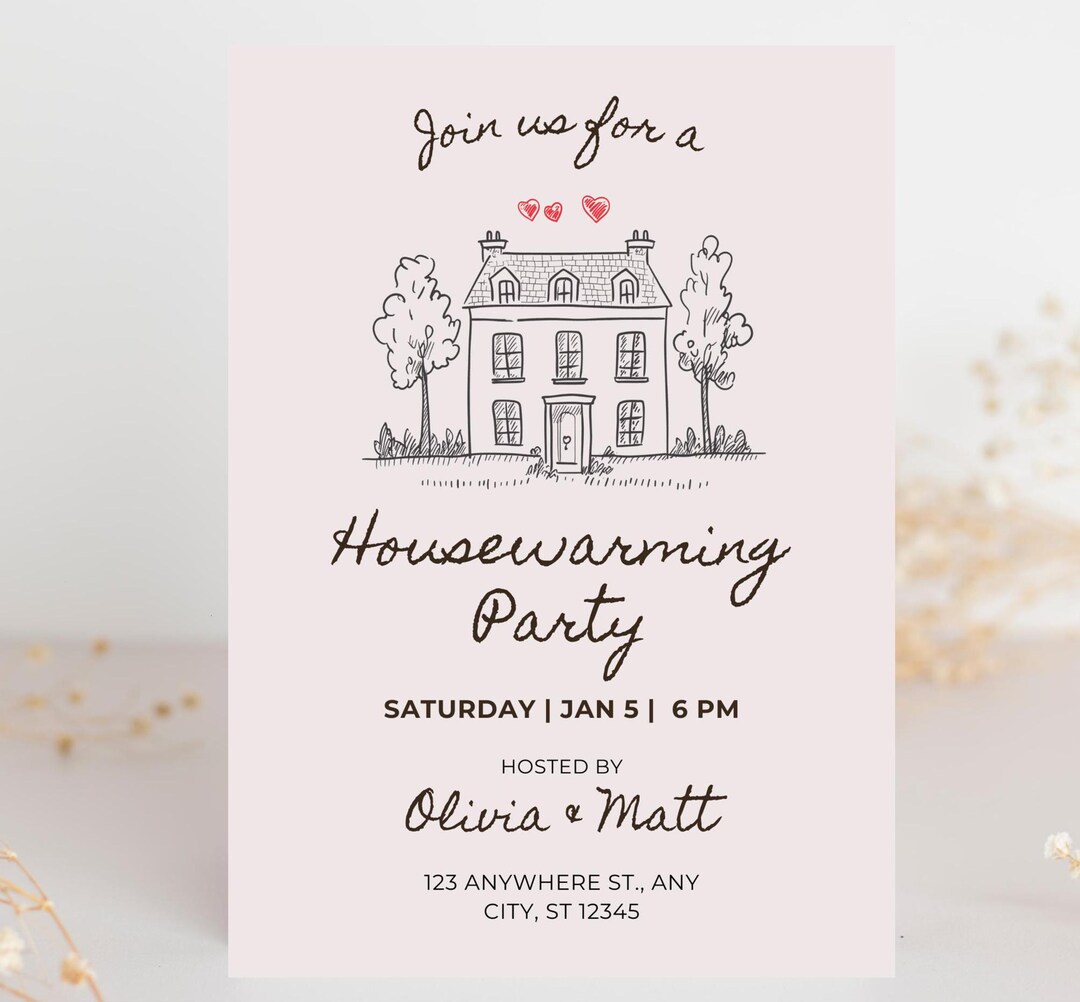 Housewarming Party Invitation Template, Editable House Warming ...