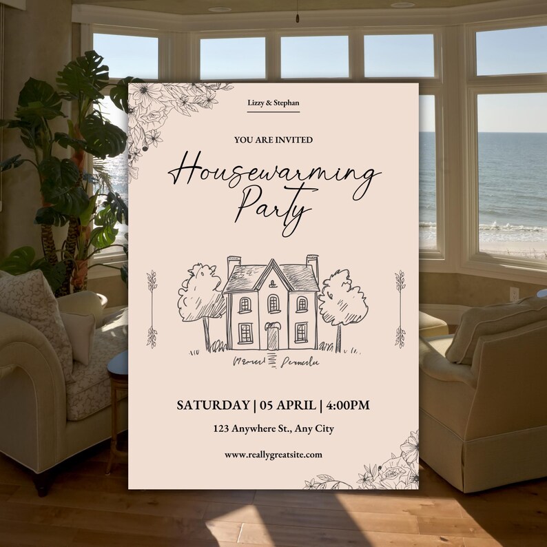 Digital Housewarming Party Invitation, House Warming Invite for Women ...