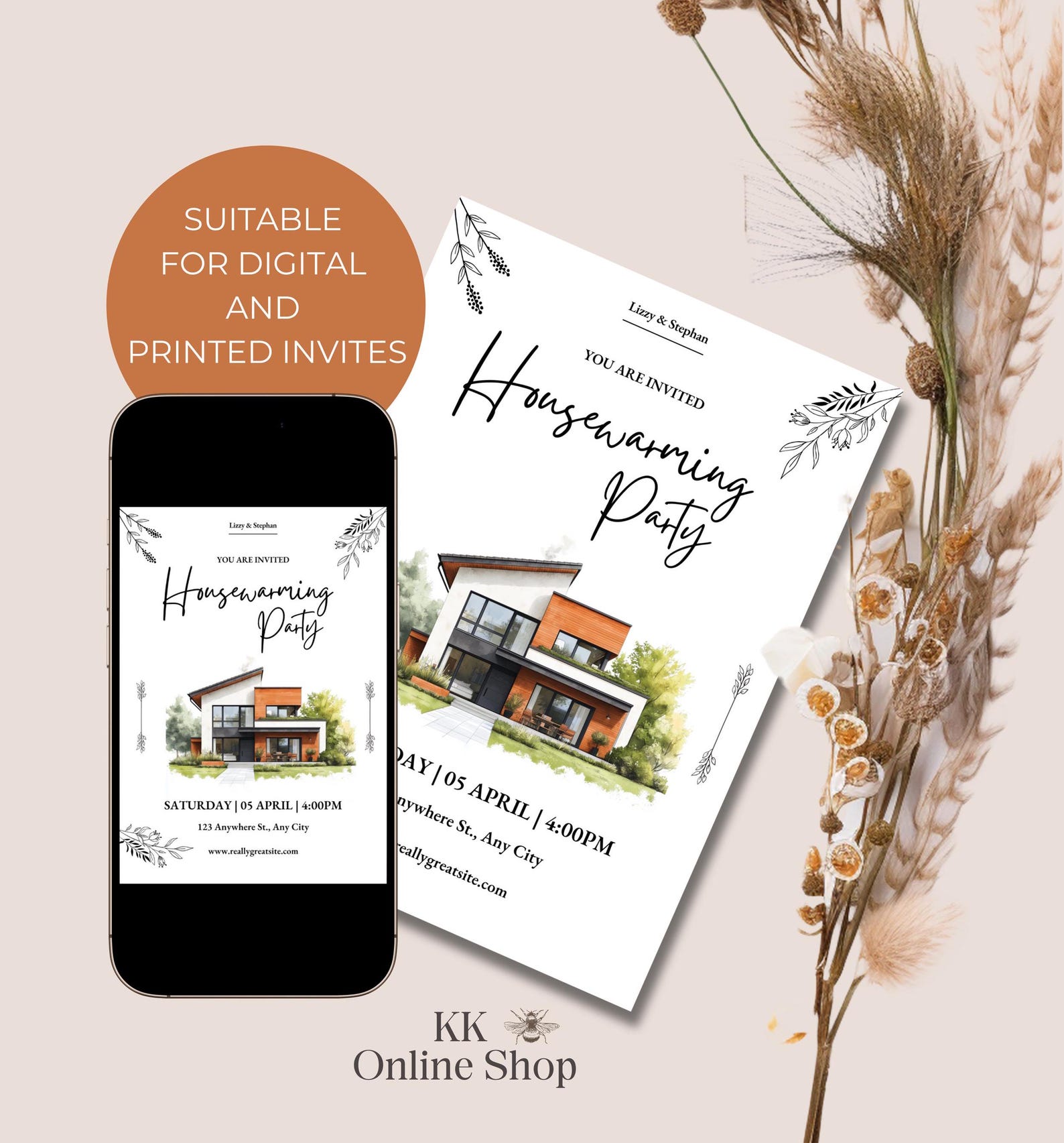 Housewarming Invite Template, Editable House Warming Invitation ...
