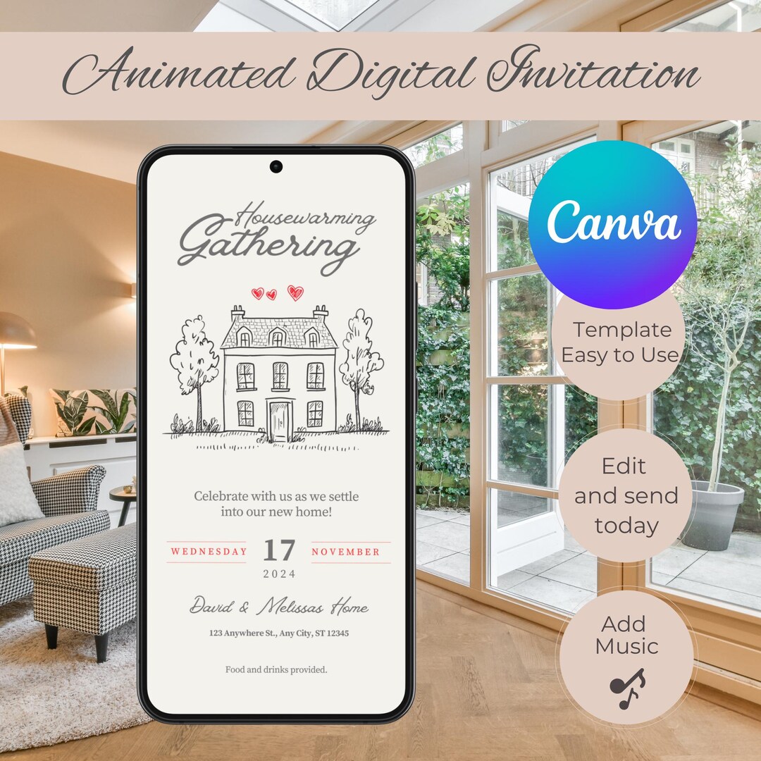 Animated House Warming Party Invitation Video, DIY Template Design ...