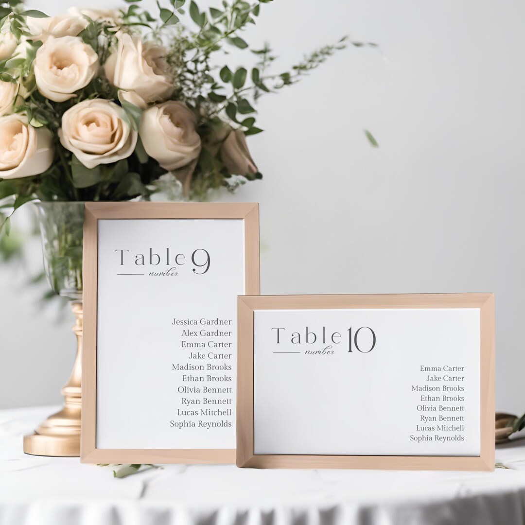 4x6 Wedding Seating Chart Template, Table Seating Chart Horizontal ...