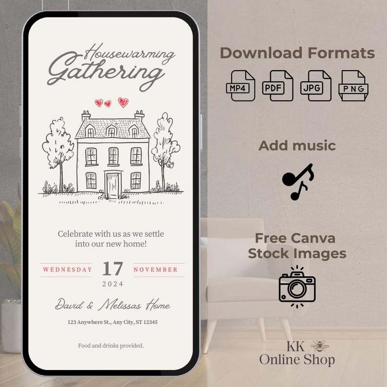 Digital Housewarming Party Invitation, Animated House Warming Invite ...