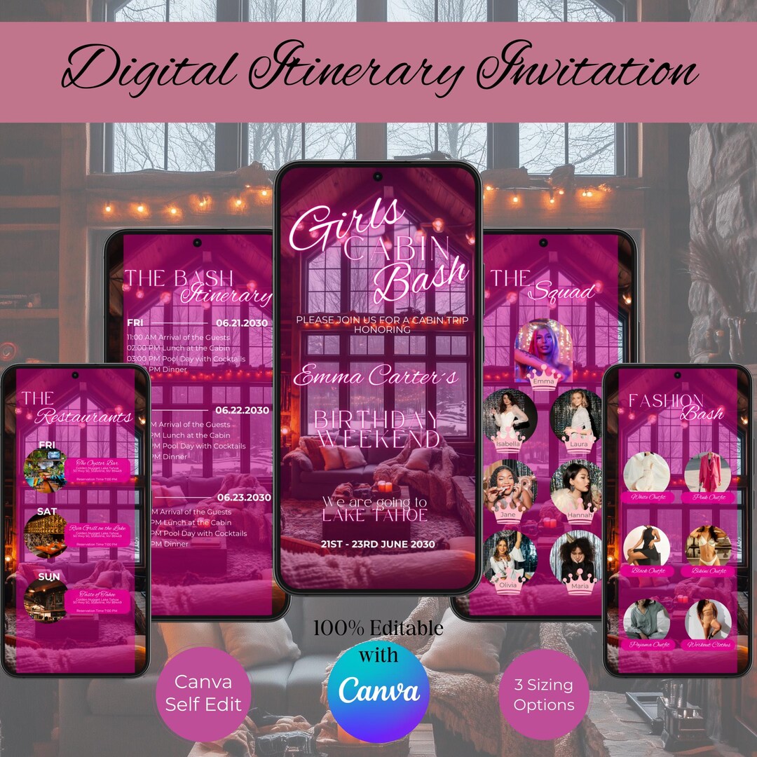 Girls Trip Itinerary, Animated Bachelorette Cabin Trip, Camping Trip ...