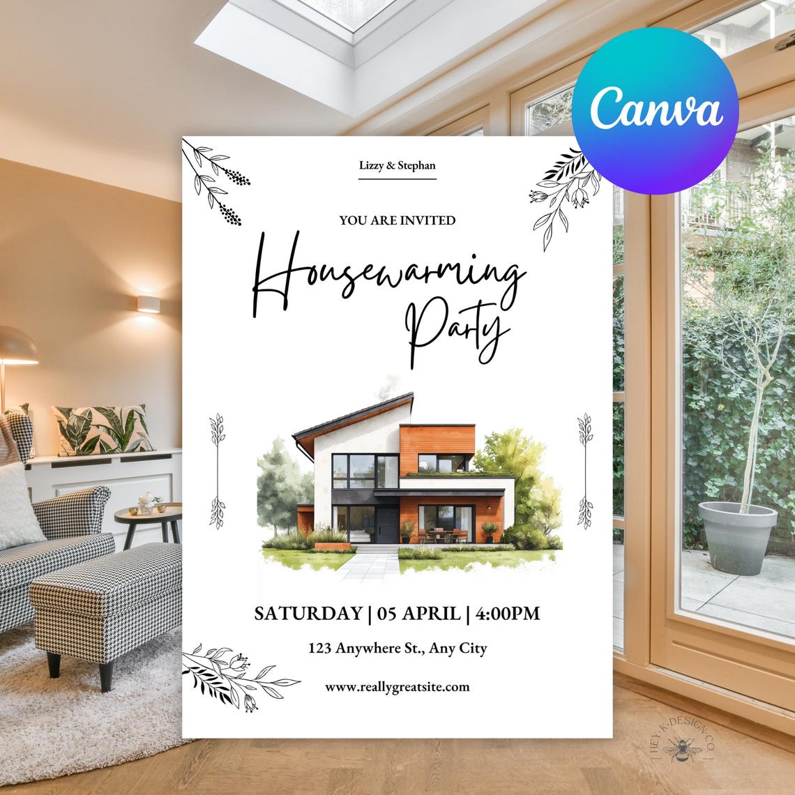 Minimalist Housewarming Party Invitation, Modern Come on Over Party ...