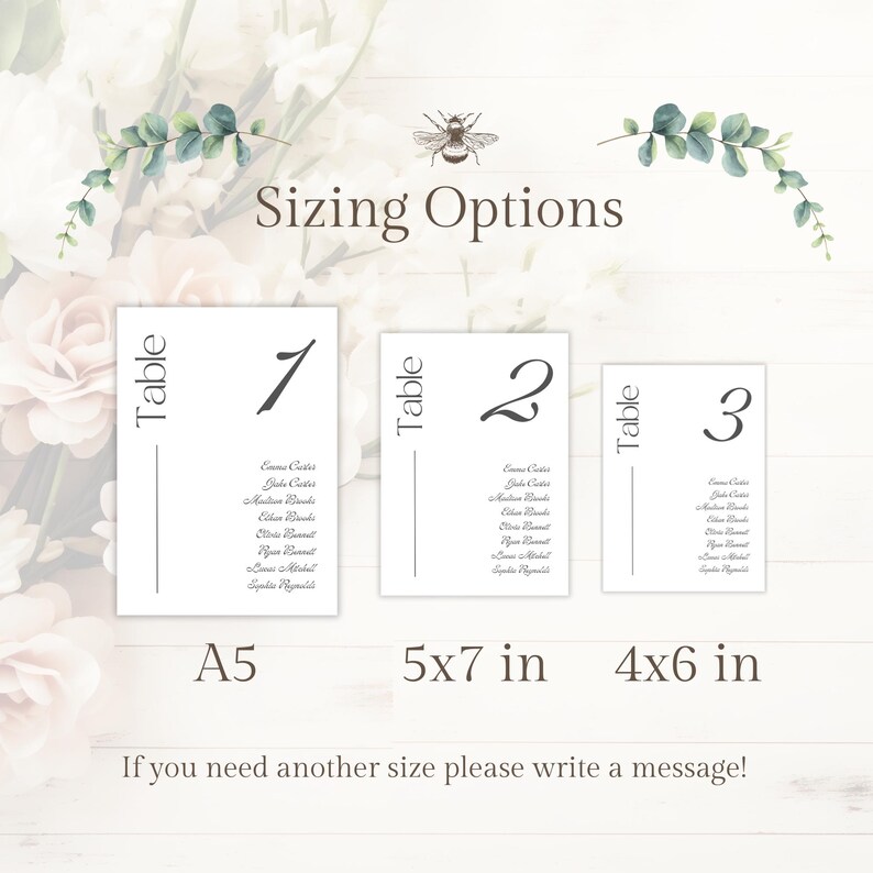 Wedding Table Numbers, Printable Table Numbers, Editable Table Number ...