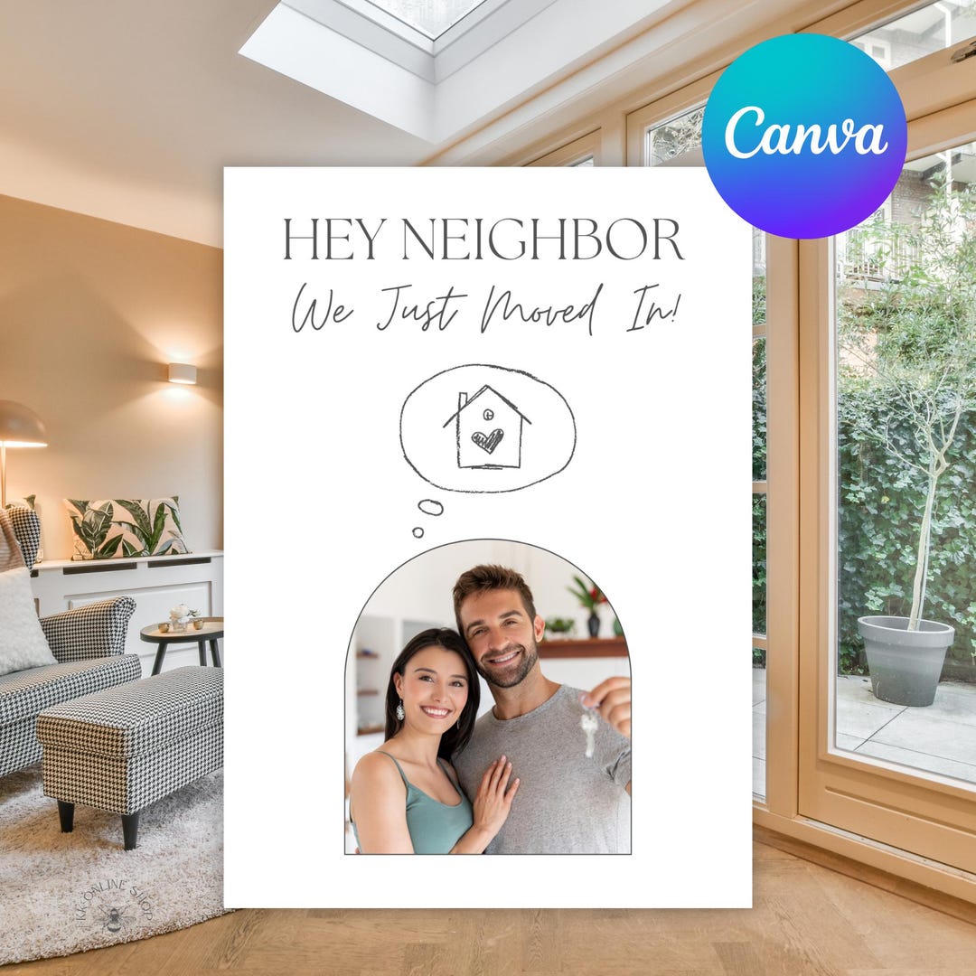 Announcement Welcome Neighbors Housewarming Invite With Own Picture ...