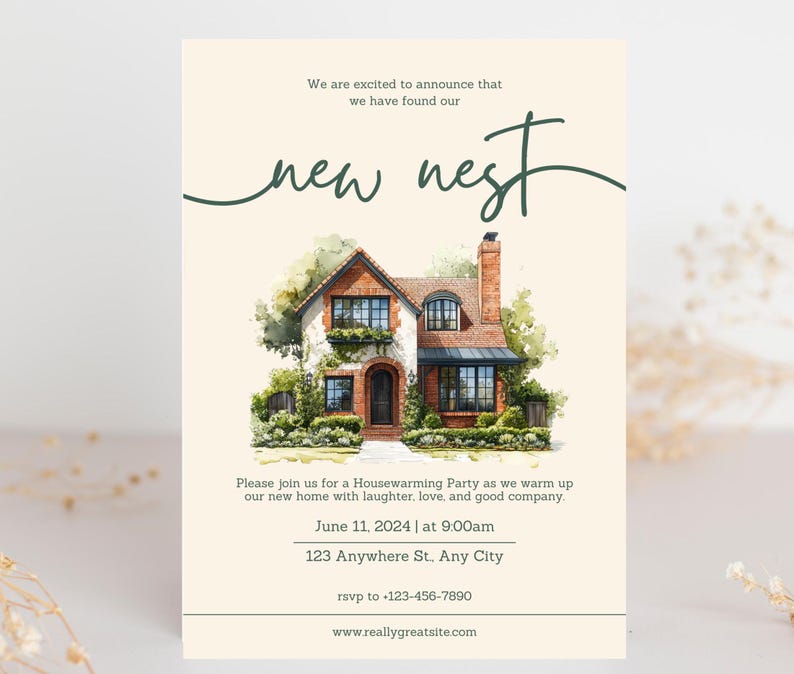 Housewarming Invite Template, Editable House Warming Invitation ...