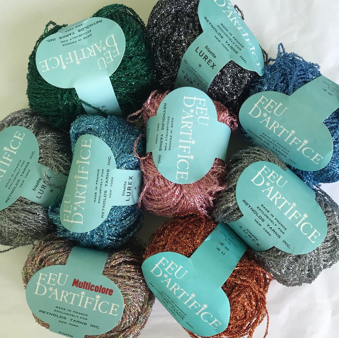 Metallic Sparkly Yarn Vintage "feu’d'artifice/fireworks” Made in France ...