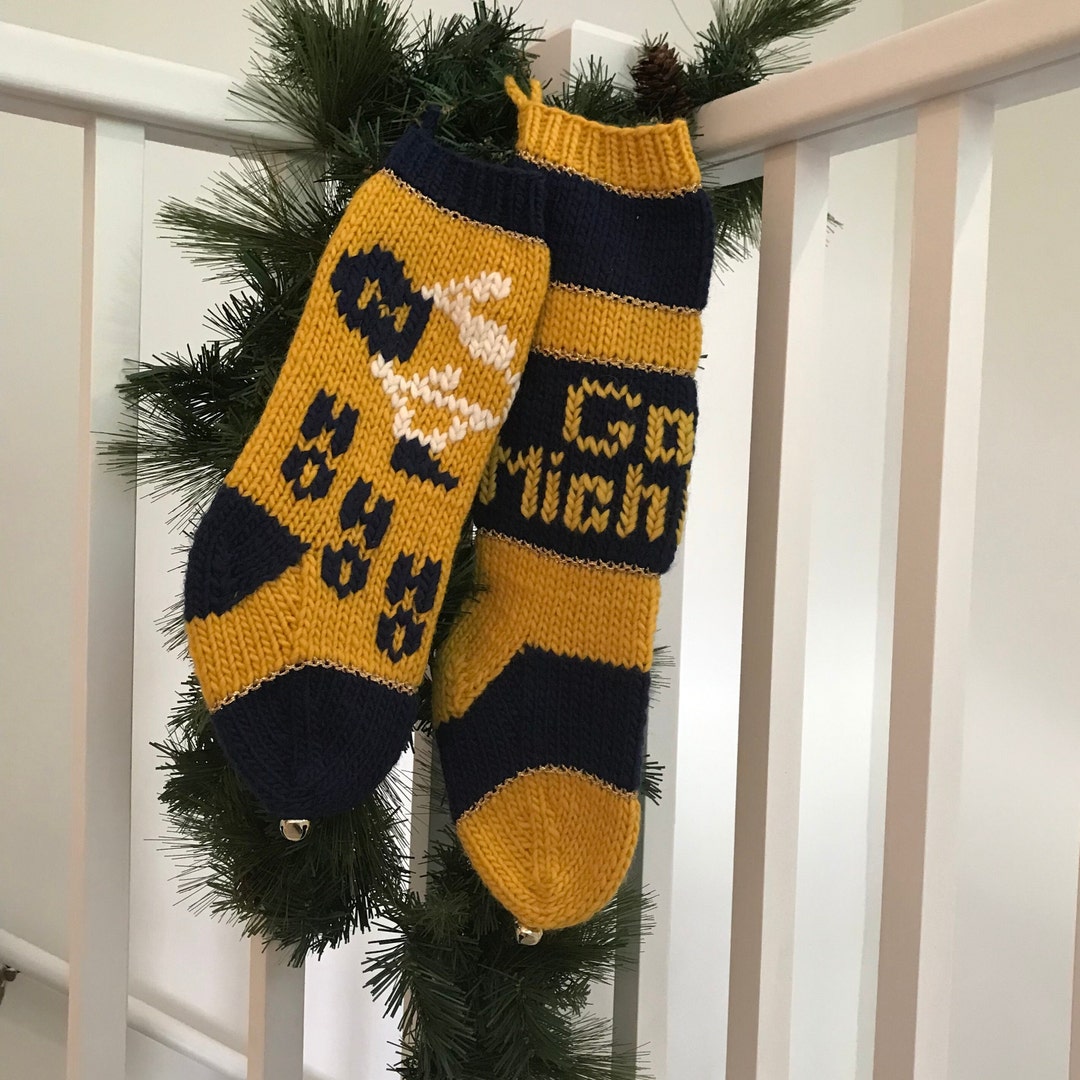 Personalized Your Own U of M Christmas Stocking-gold Metallic-gold Toe ...
