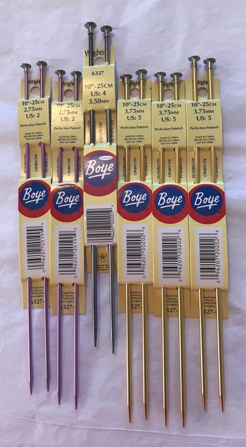 Straight & Double Pointed Knitting Needles: Wrights Boye Aluminum and ...