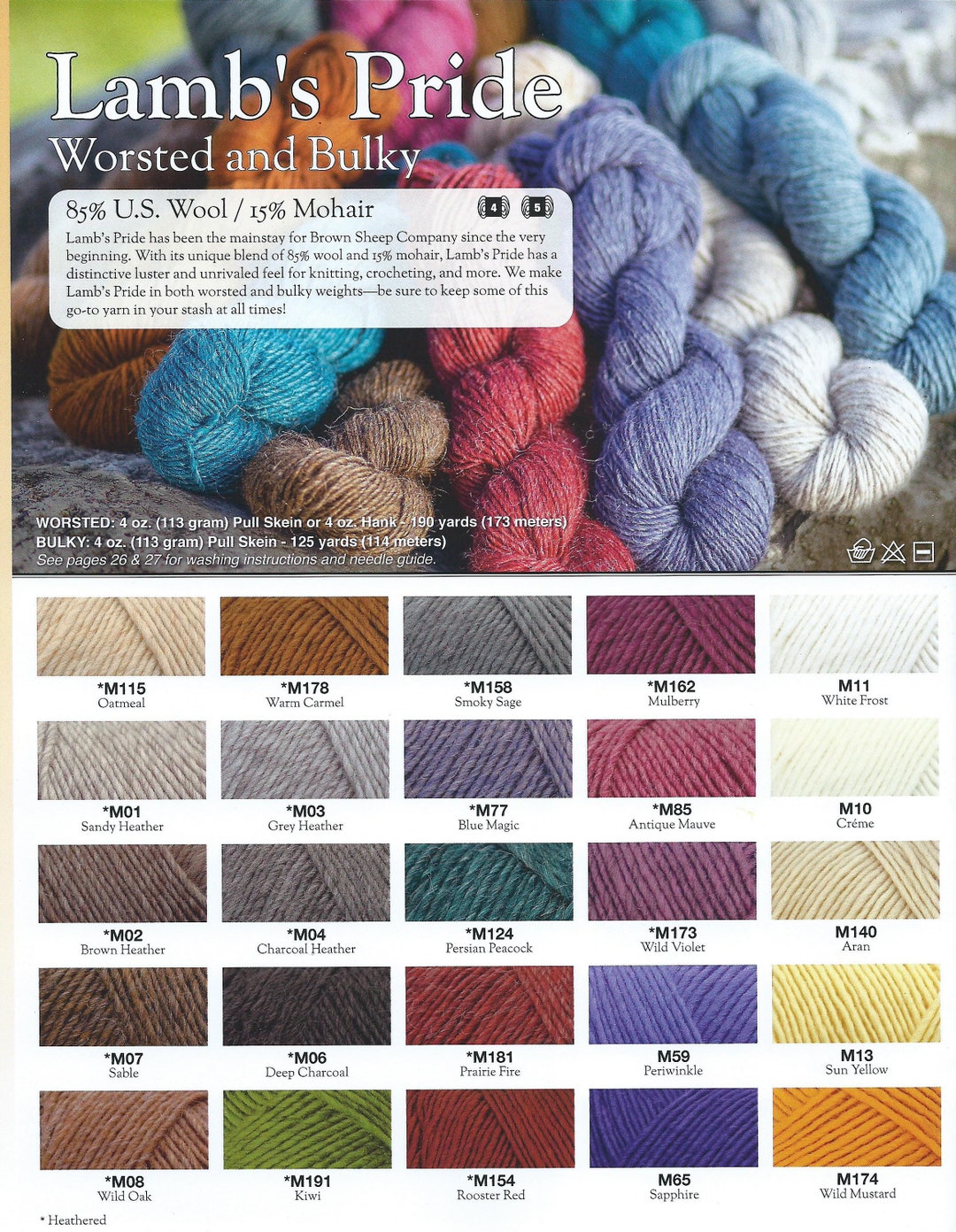 Brown Sheeps "bulky Lamb's Pride" - 85 U.S. Wool/15 Mohair-4oz(113 G ...