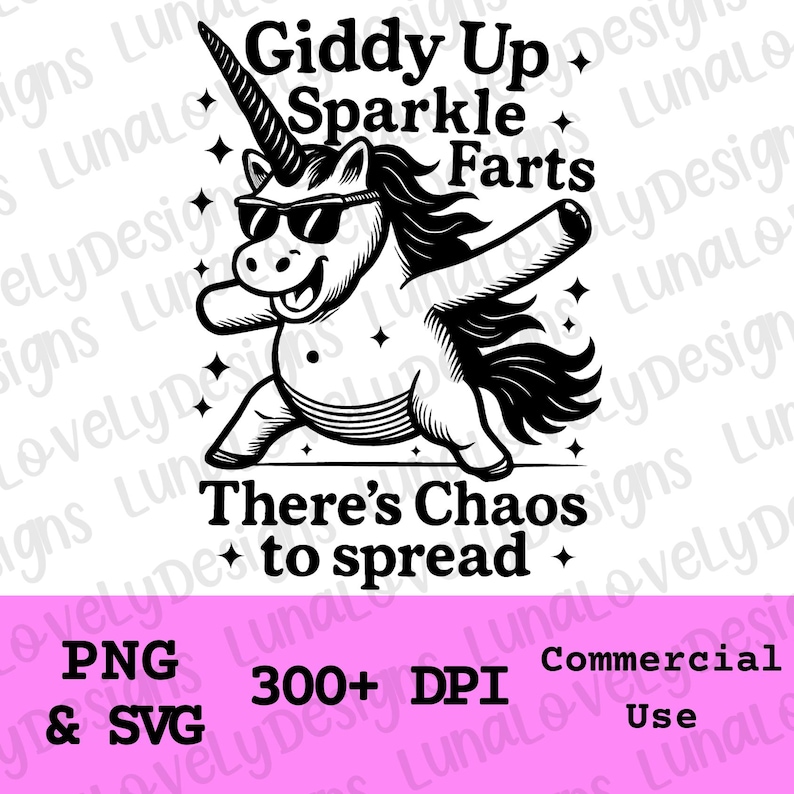 Funny Unicorn SVG: Giddy up Sparkle Farts Design - T-shirt, Mugs ...