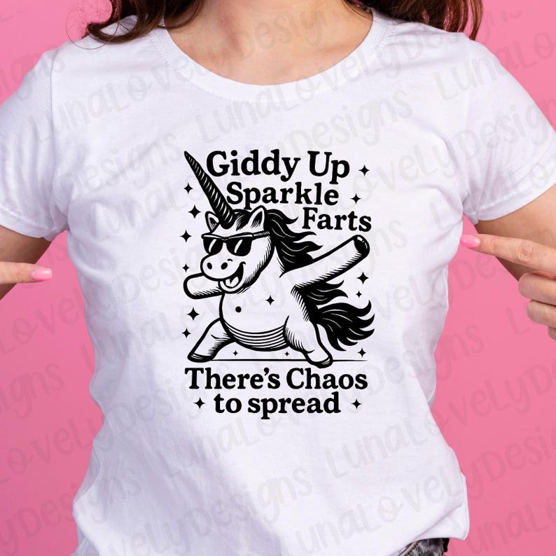 Funny Unicorn SVG: Giddy up Sparkle Farts Design - T-shirt, Mugs ...