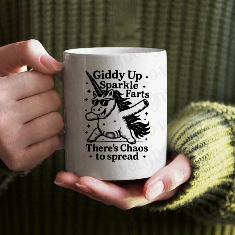 Funny Unicorn SVG: Giddy up Sparkle Farts Design - T-shirt, Mugs ...