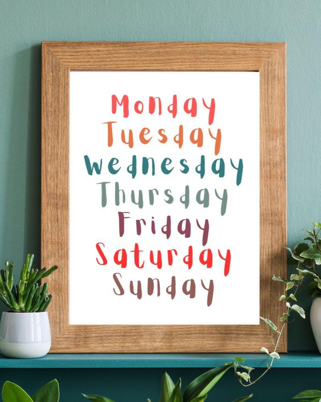 Colorful Days of the Week Poster for Kids – Fun Learning Print ...