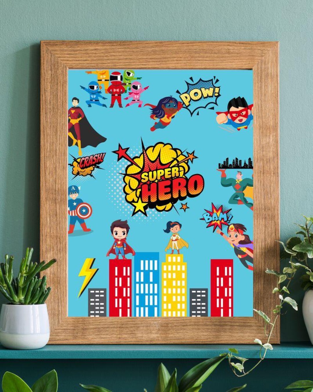 Bold Superhero Art Print: Kids Room Comic Decor (digital Print) - Etsy