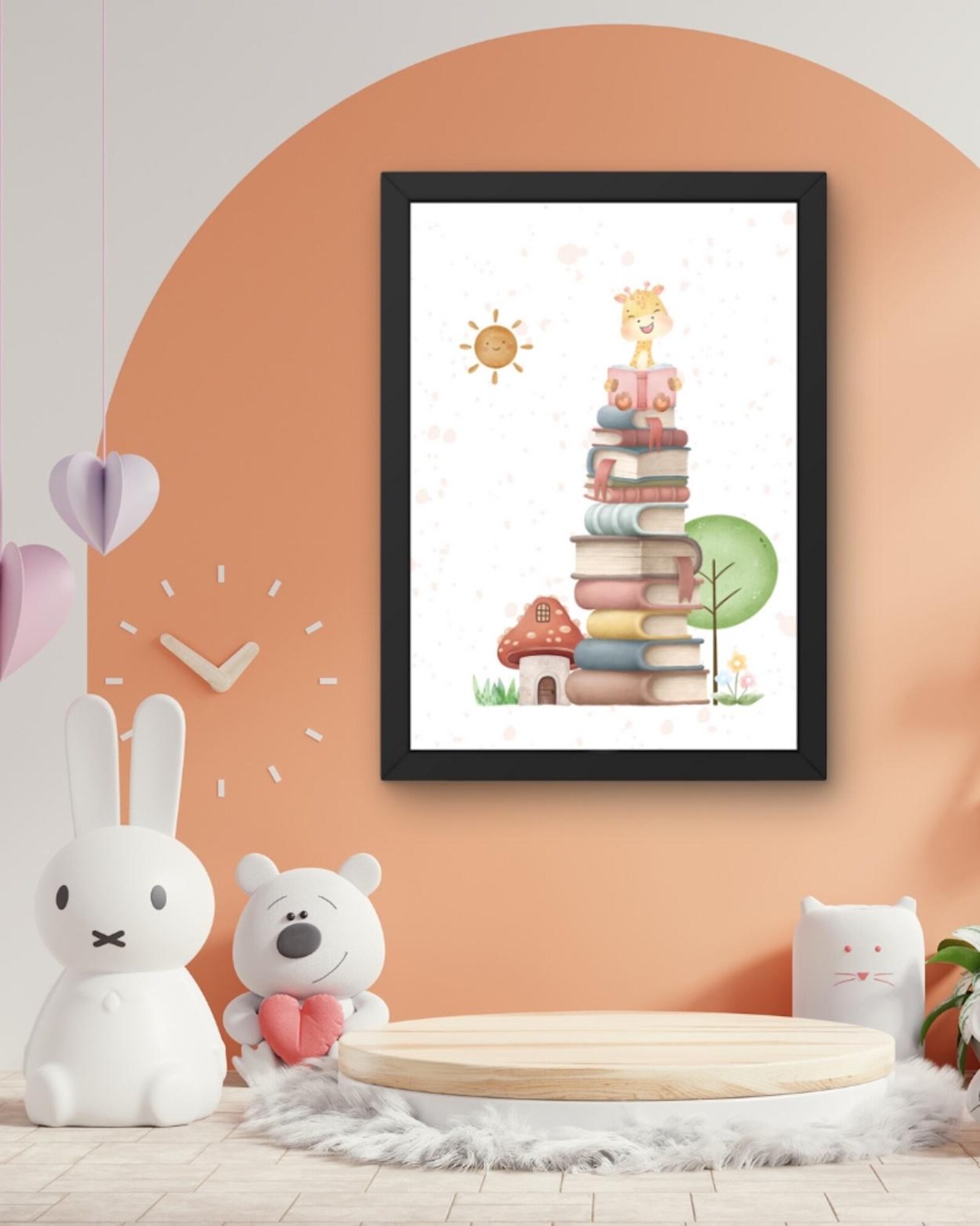 Tall Tales: Giraffe Book Stack| Reading Wall Art for Kids | Digital ...