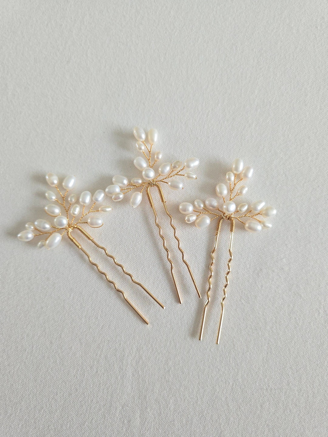 Freshwater Pearl Wedding Hair Pins, Real Pearl Bridal Hair U Pins ...