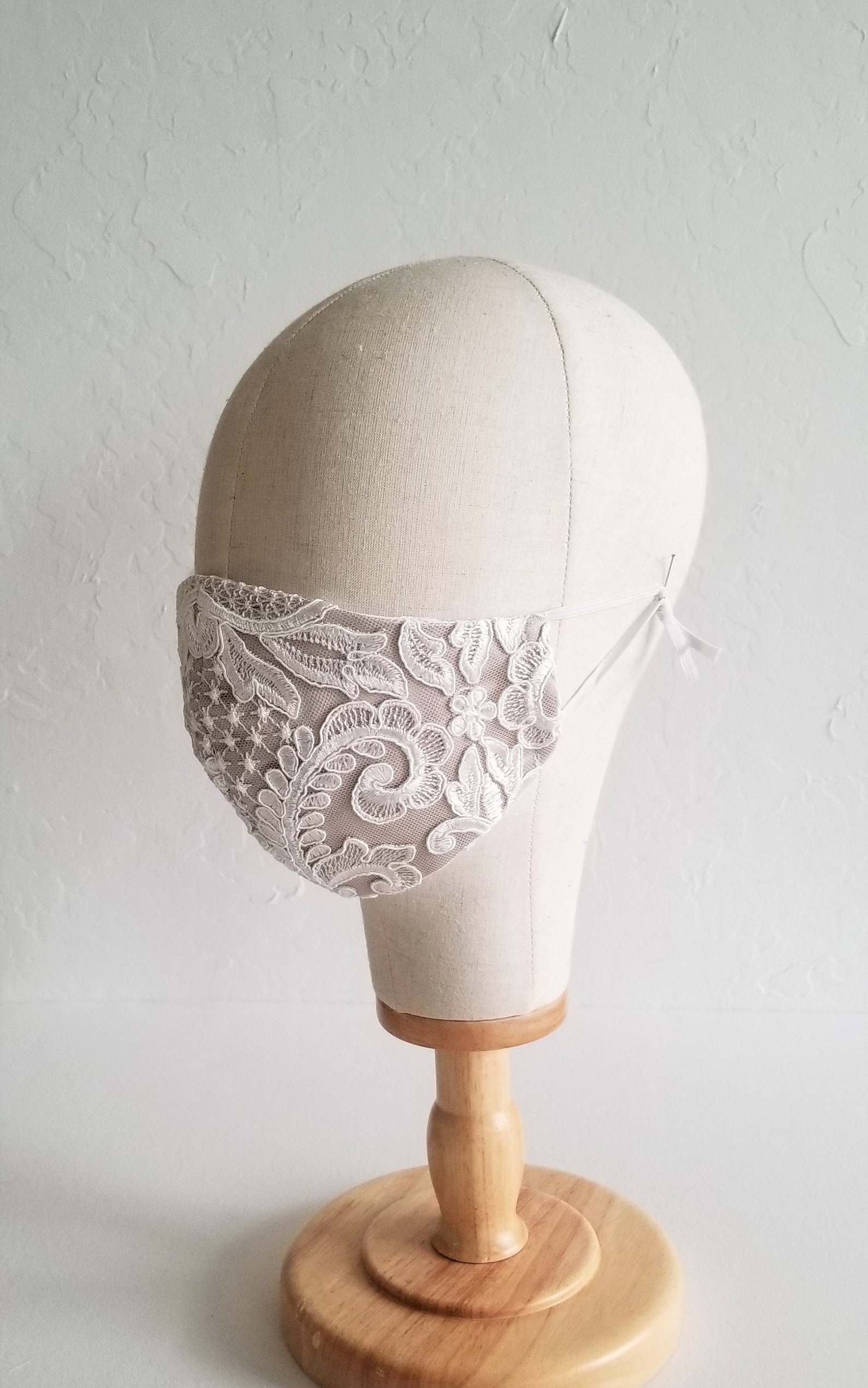 Face Mask For Bride Silk and Lace Face Mask Wedding Face | Etsy