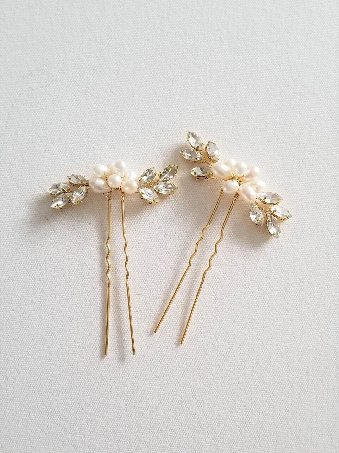 Pearl Wedding Hair Pins, Crystal Bridal Hair Pins, Freshwater Pearl ...