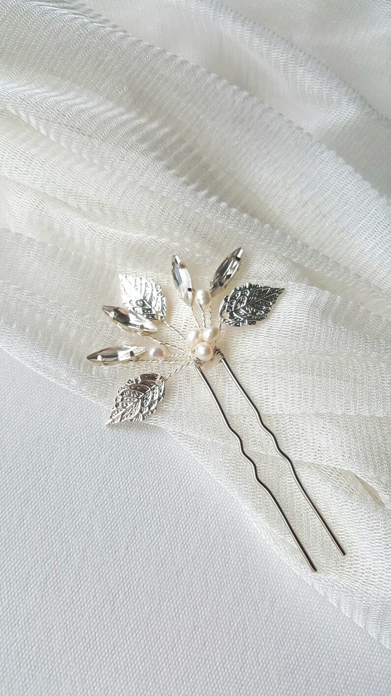 Wedding Hair Pin Silver Bridal Hair Pin Freshwater Pearl Etsy