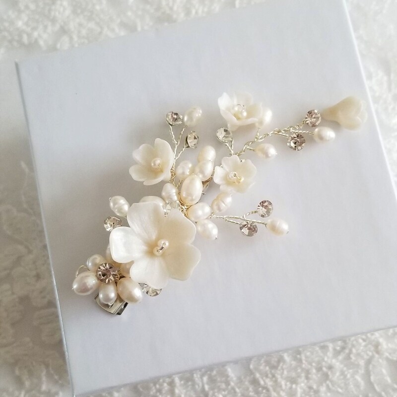 Clay Flower Pearl Hair - Etsy