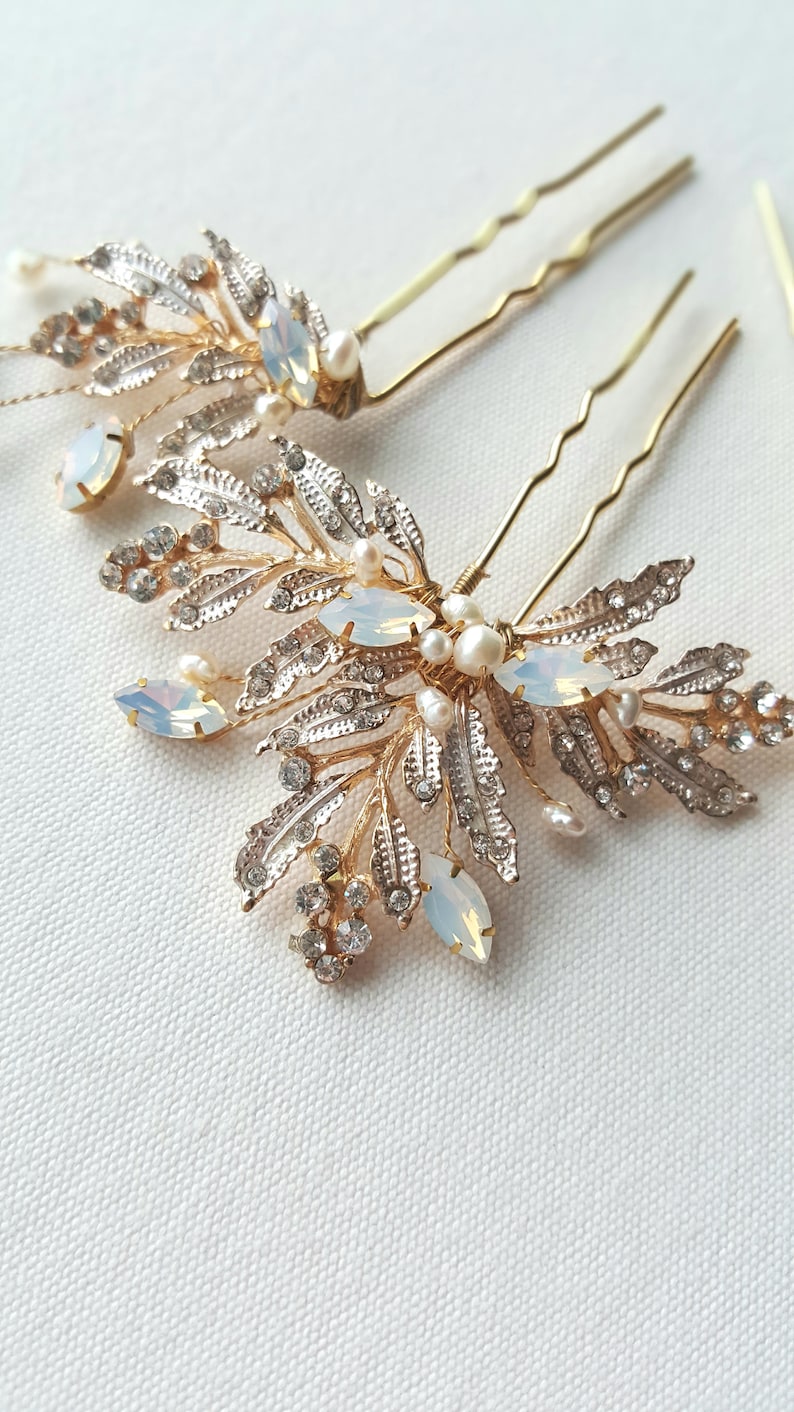 Gold Wedding Hair Pins Gold Pearl Hair Pins Pearl Wedding | Etsy