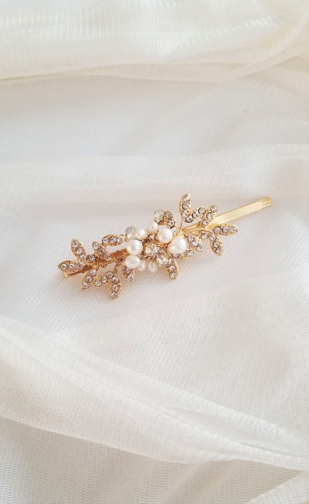 Bridal Hair Clip, Pearl Crystal Wedding Hair Pin, Rhinestone Pearl Hair ...