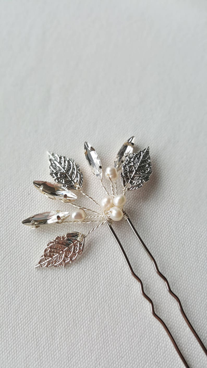 Wedding Hair Pin Silver Bridal Hair Pin Freshwater Pearl Etsy